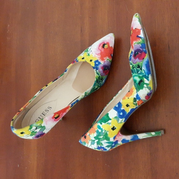 Guess | Shoes | Guess Floral Print Stiletto Summer Pumps Pointed Toe ...